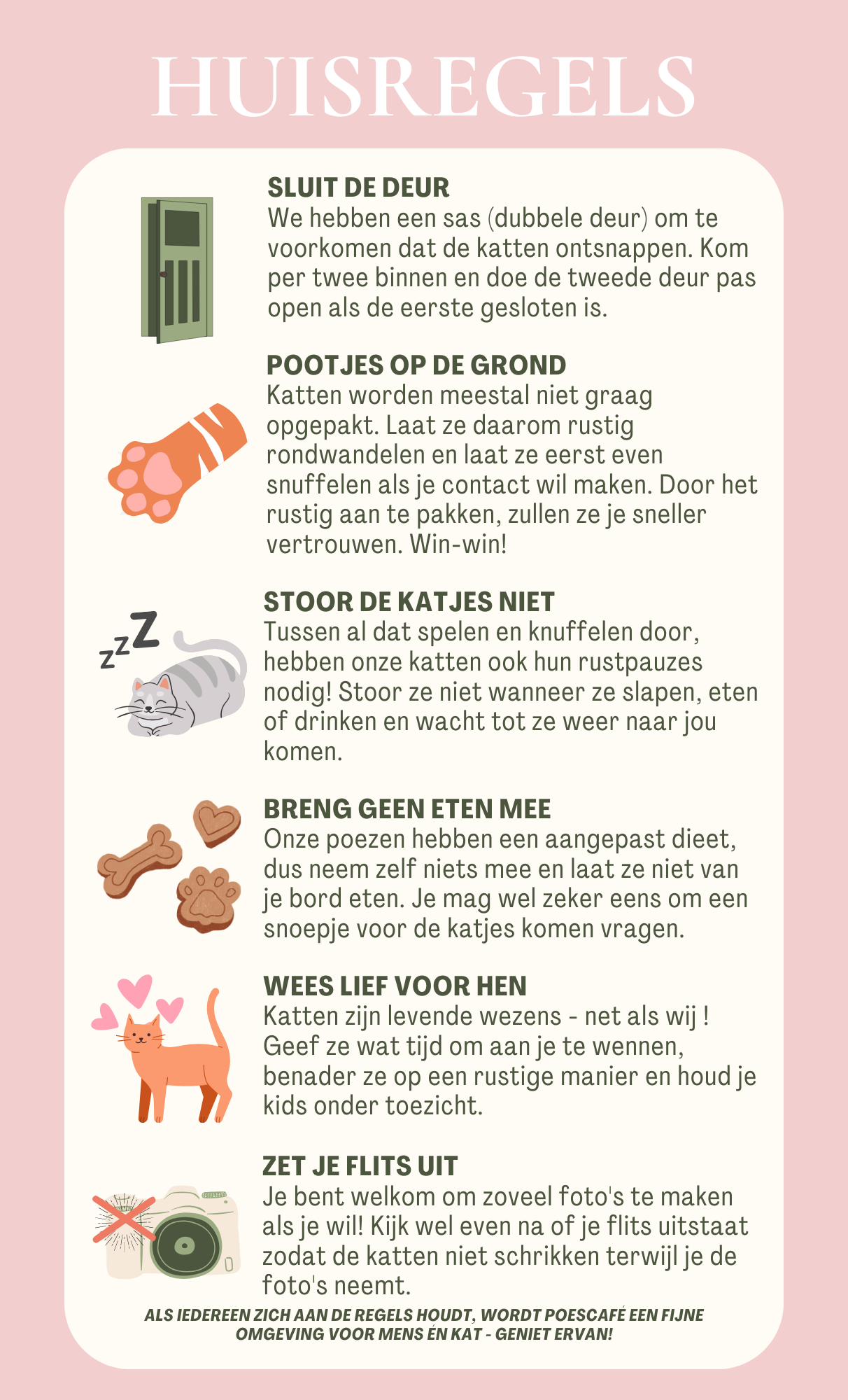 Onze huisregels – Poescafé
